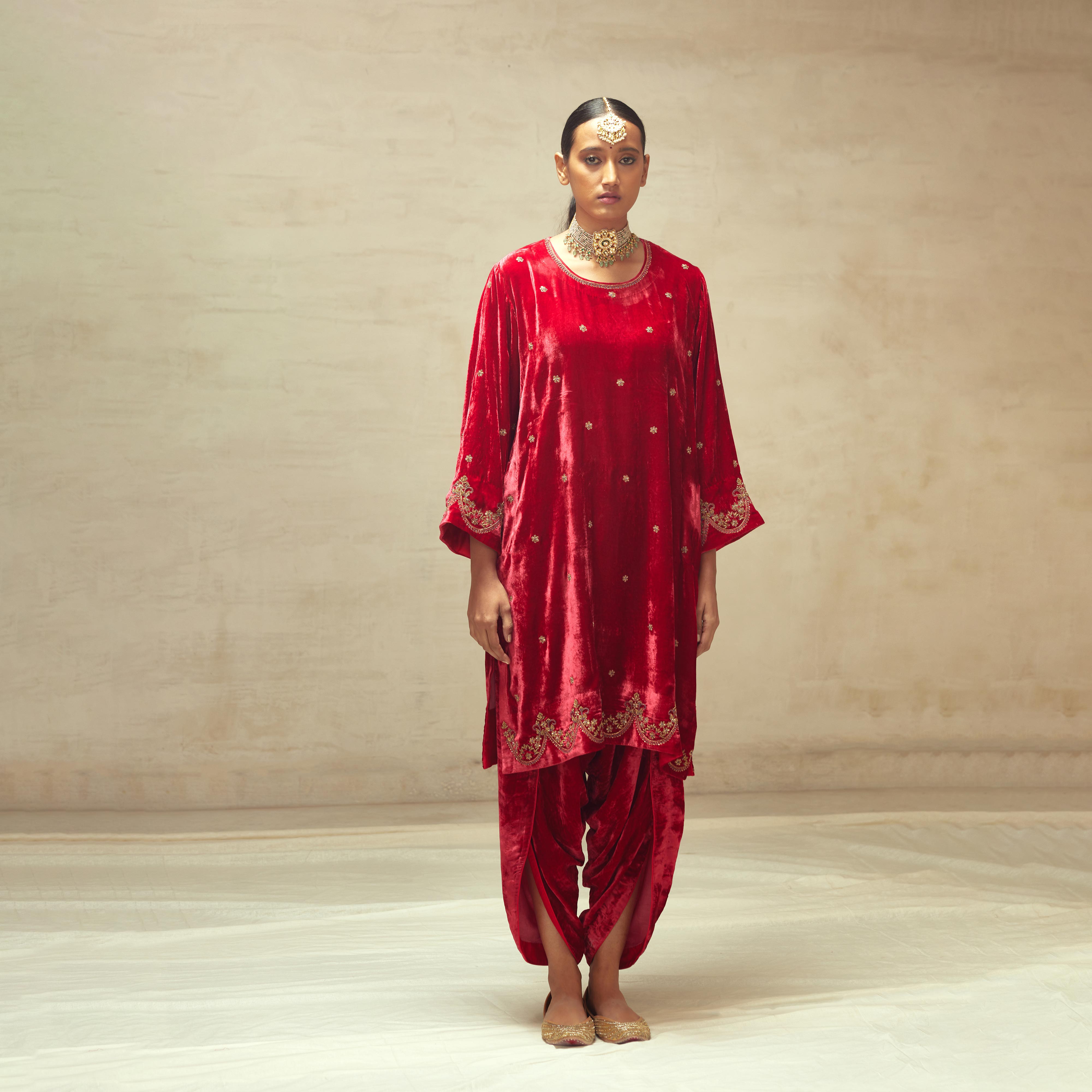 SILK VELVET TUNIC TROUSER SET – BRIH