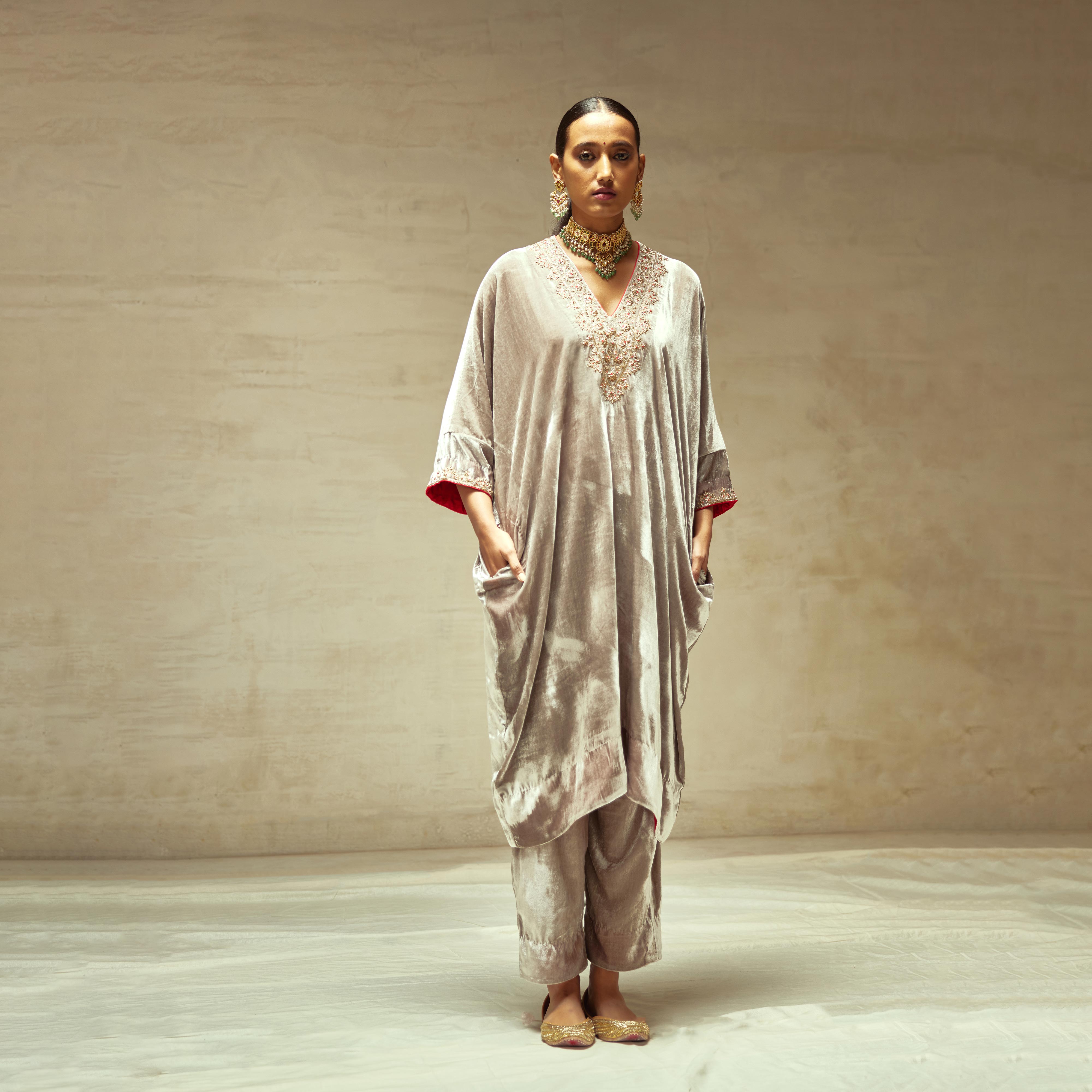 SILK VELVET TUNIC TROUSER SET – BRIH